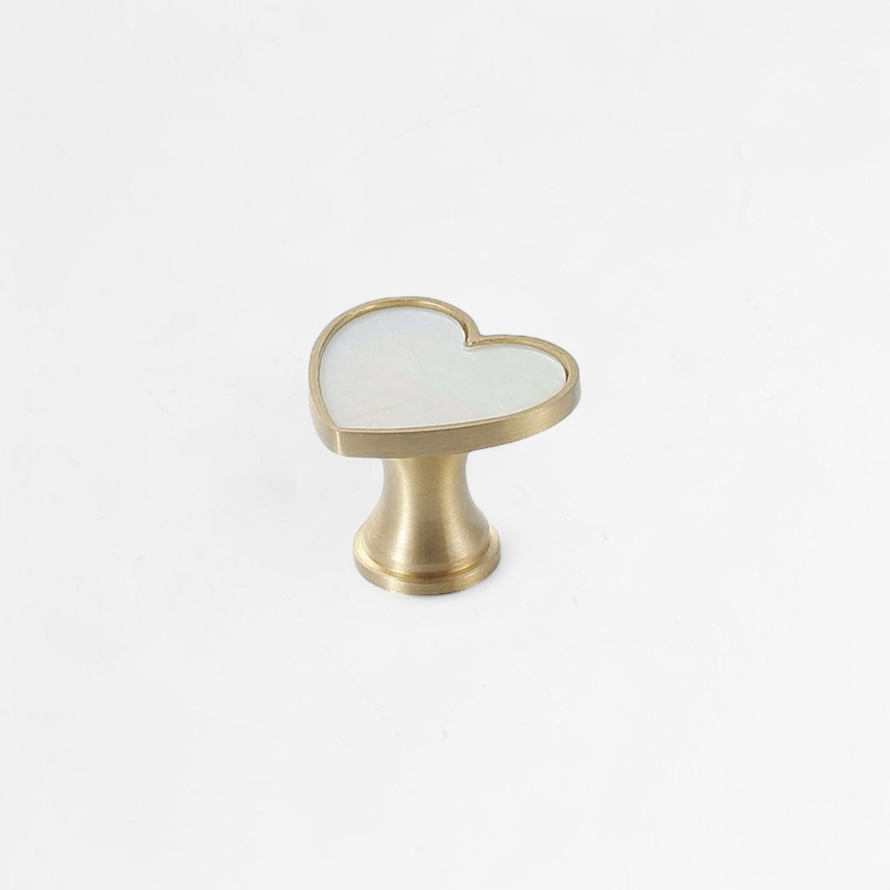Elegant Marble Heart Solid Brass Knob