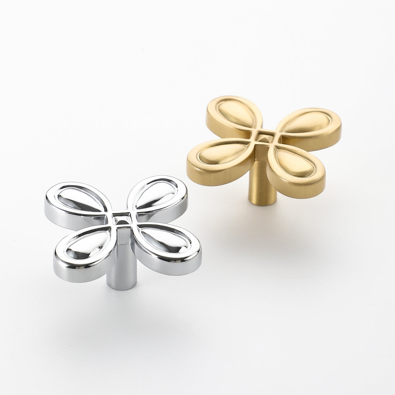 Delicate Bloom Solid Brass Knob for a Touch of Nature