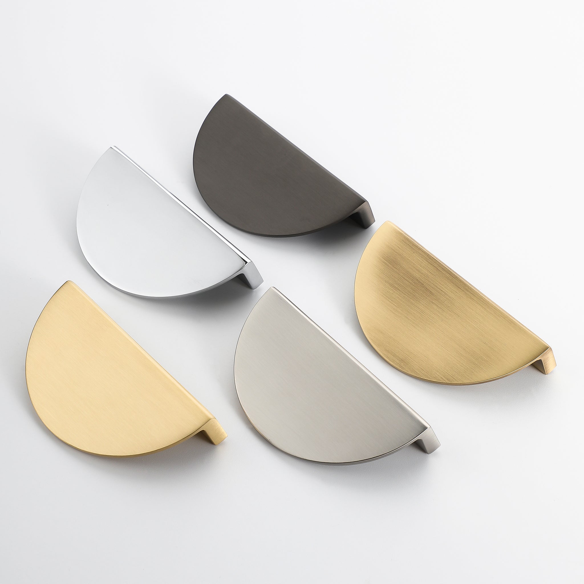 Solid Brass Half Moon Drawer Pulls – Modern Dresser Handles | LuxHandles