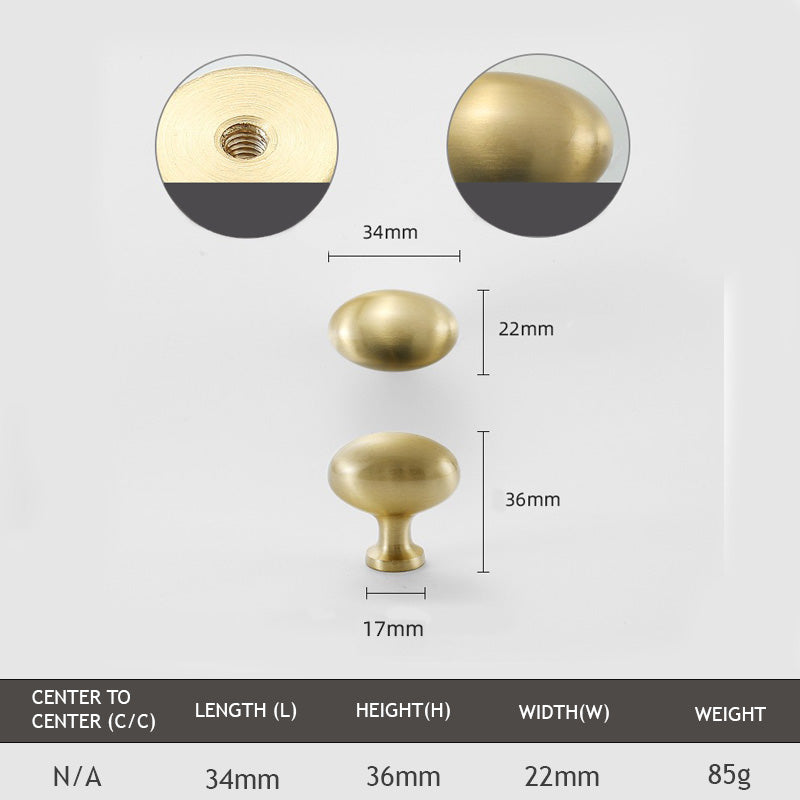Ellipse Solid Brass Knob – Luxhandles