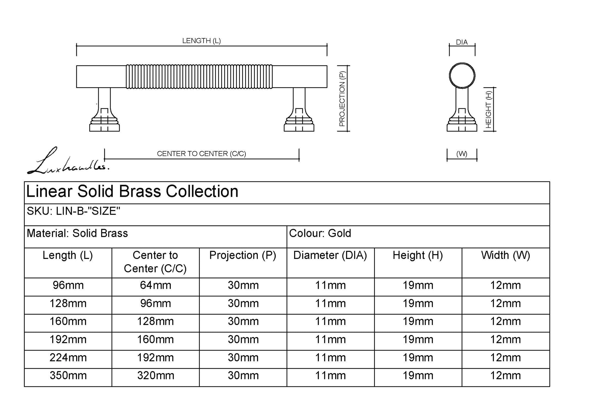Modern and Minimalistic Linear Solid Brass Collection