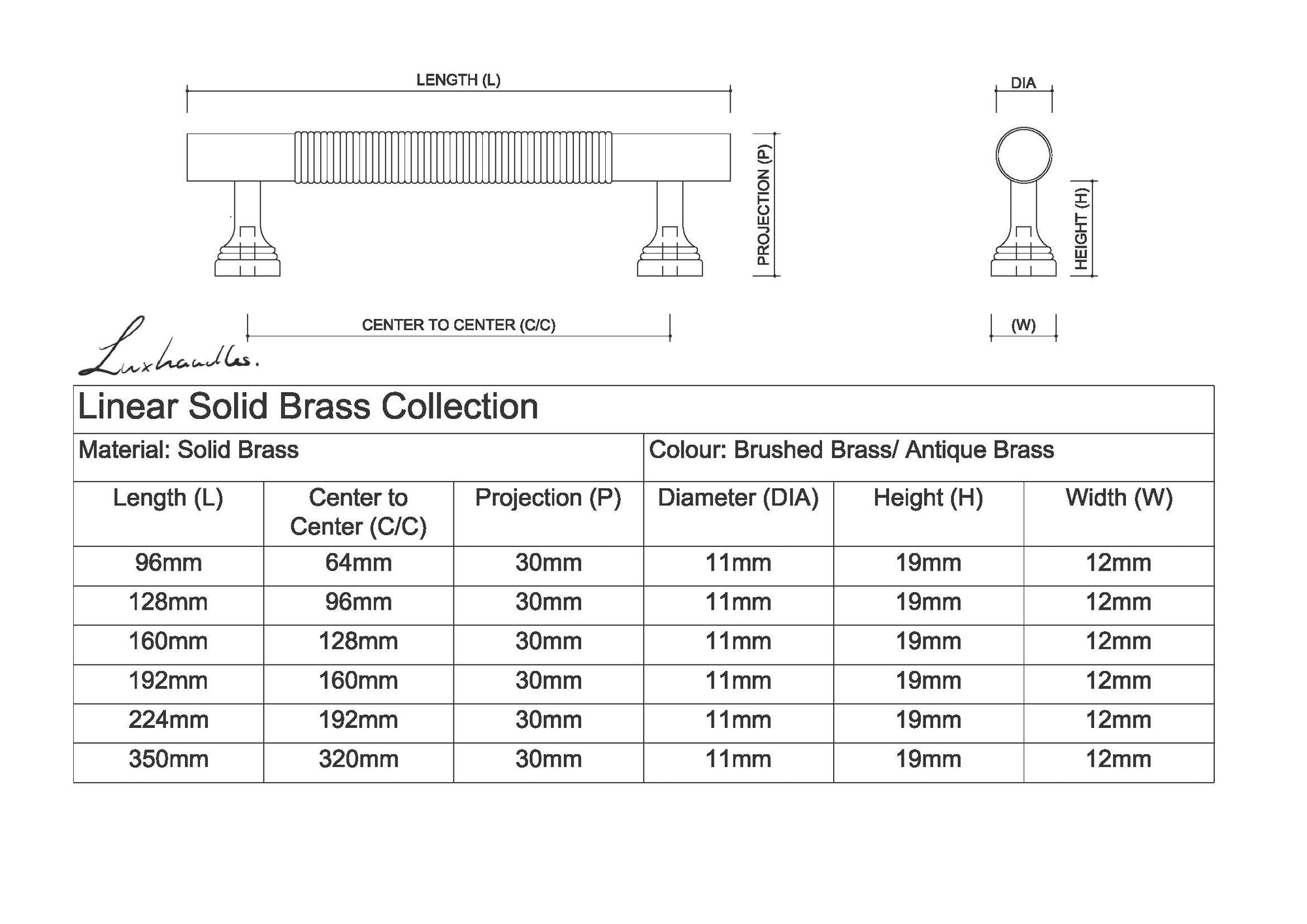 Modern and Minimalistic Linear Solid Brass Collection