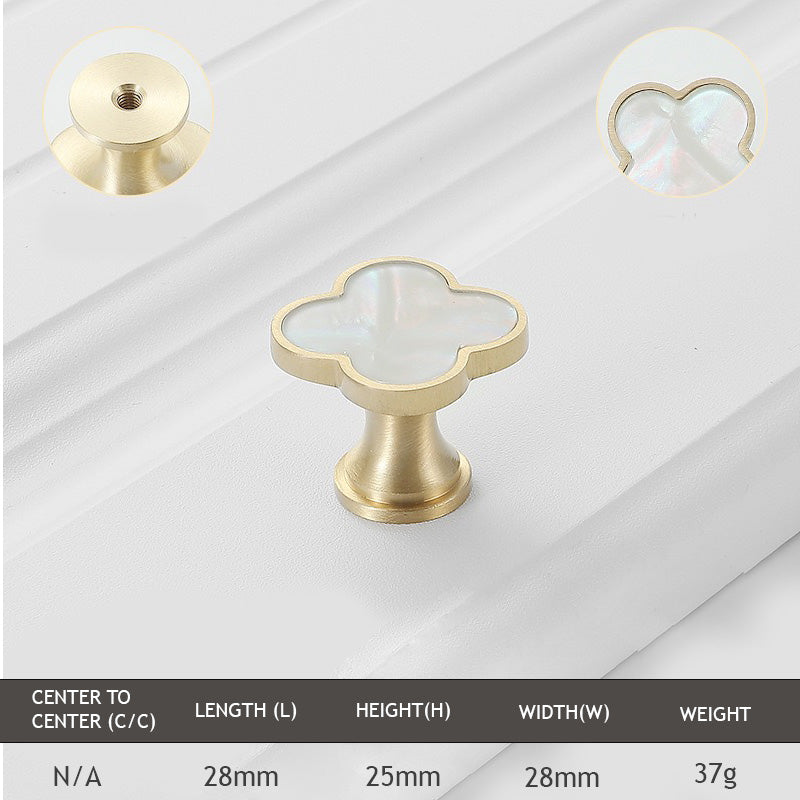 Marble Clover Solid Brass Knob – Luxhandles