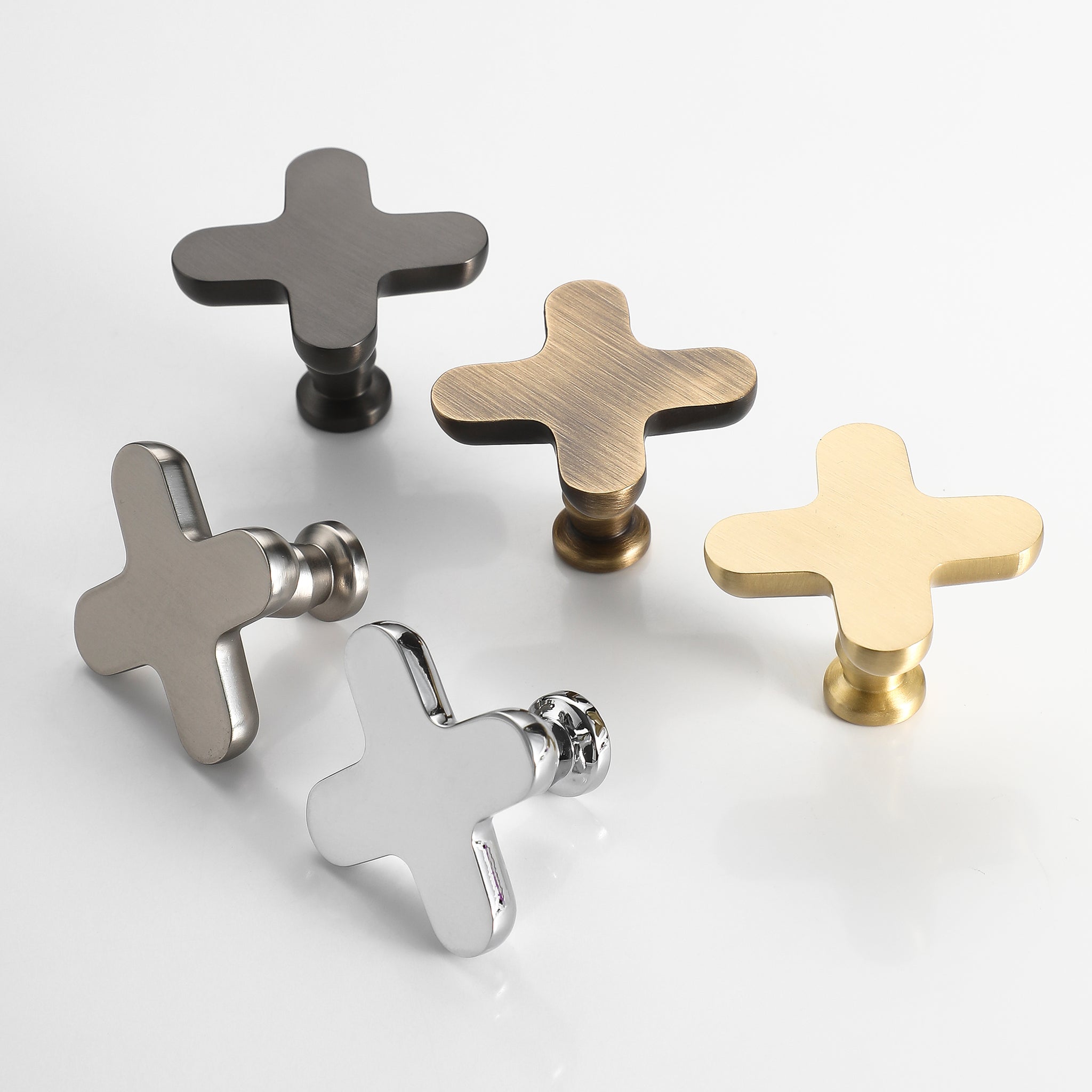 Helix Brass Knob – Bold X-Shaped Brass Knob for a Modern Touch