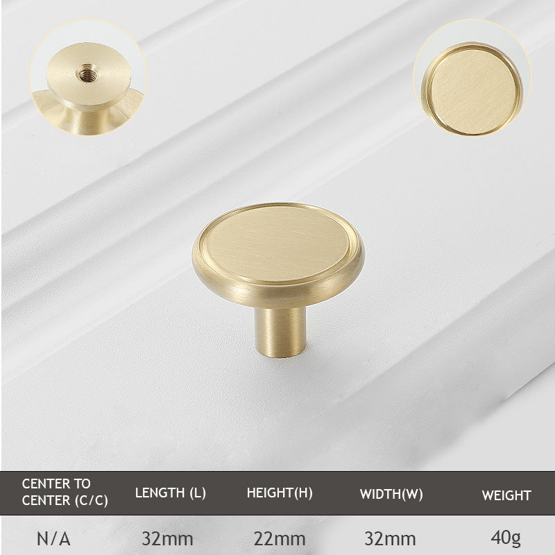 Flat Circle Solid Brass Knob – Luxhandles