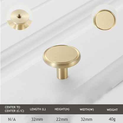 Flat Circle Solid Brass Knob – Luxhandles