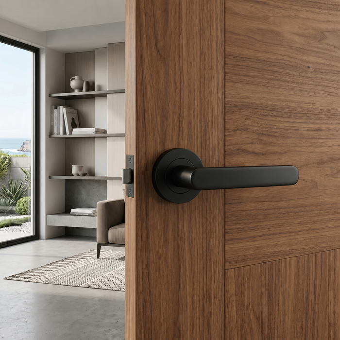 Aero Matte Black Door Handle | Modern Door Hardware | Luxhandles